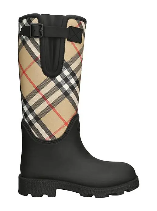 Burberry Rubber Marsh Stamp High Boots - Black