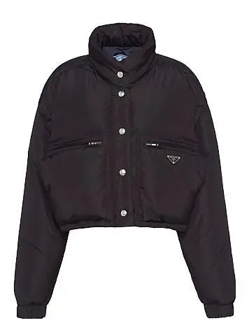 Prada Re-nylon Cropped Padded Down Jacket - Black