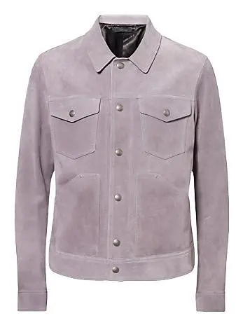 TOM FORD Western Flap-pocket Suede Jacket - Periwinkle