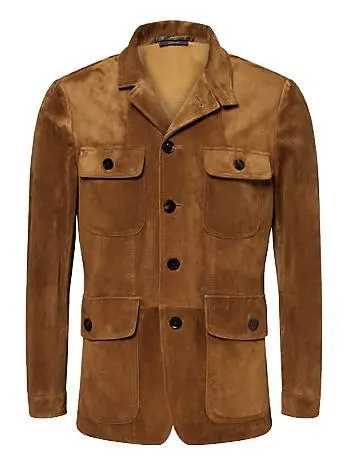 TOM FORD Military Flap-pocket Suede Jacket - Pecan