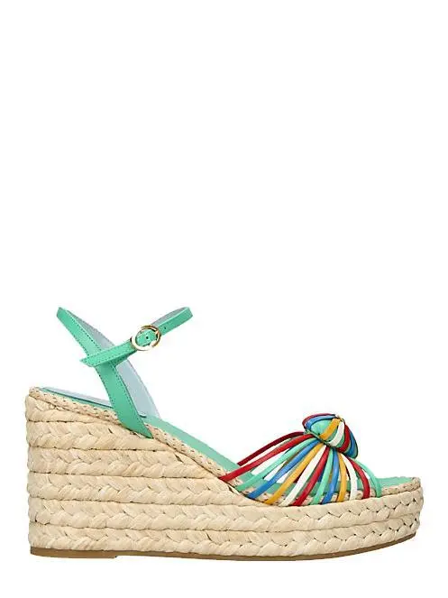 Valentino Garavani Royal Wedge Leather Wedge Sandals - Mult/other
