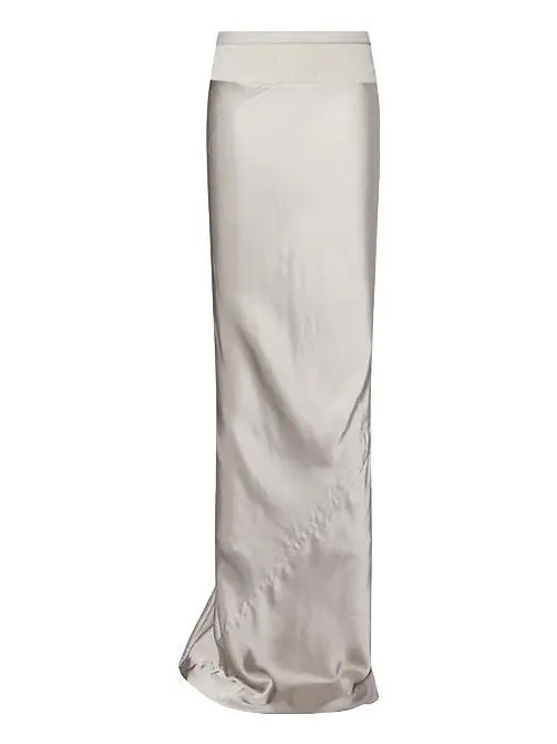 Rick Owens Slim Long Coda Woven Maxi Skirt - Pearl