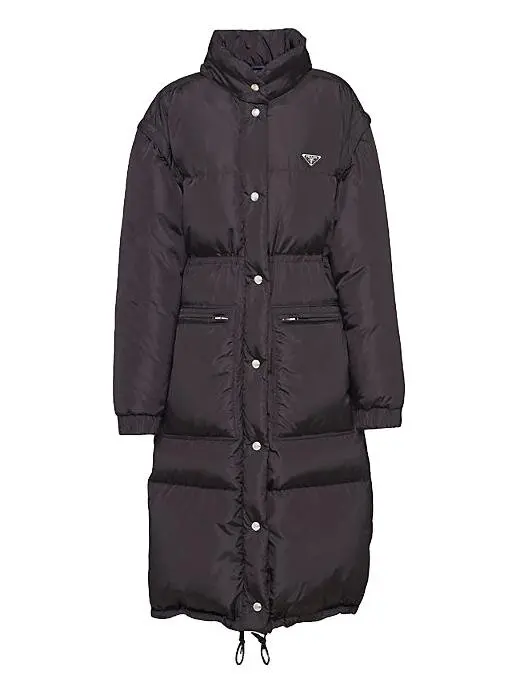 Prada Longline Padded Down Coat - Black