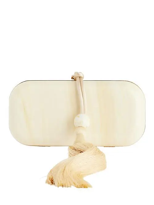 Cult Gaia Yasmin Acrylic Clutch - Sand