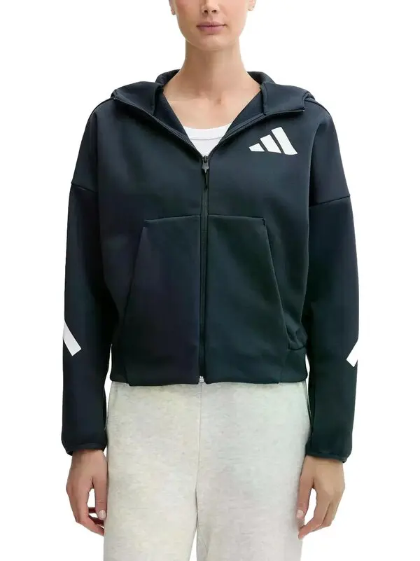 Adidas Logo-detail Zip-up Hoodie - Blue