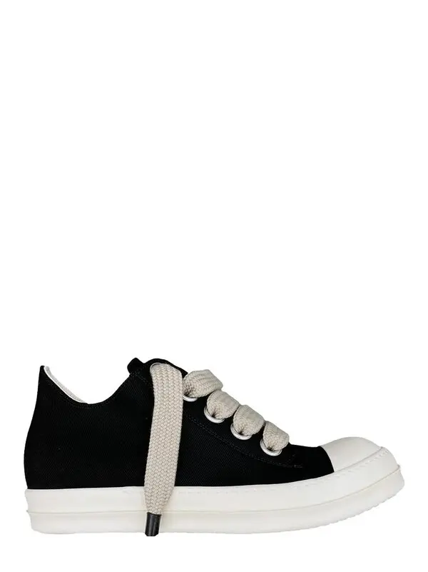 Rick Owens Jumbo Lace Denim Low Sneakers - Black