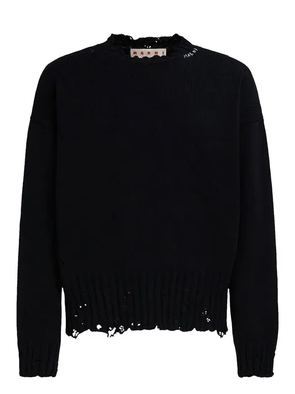 Marni Long-sleeve Crewneck Sweater - Black