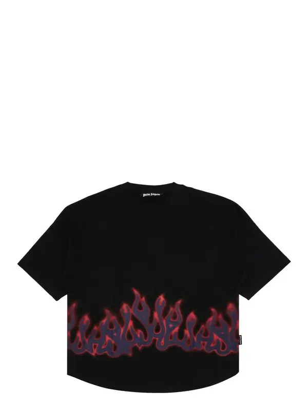 Palm Angels Flames Over T-shirt - Black