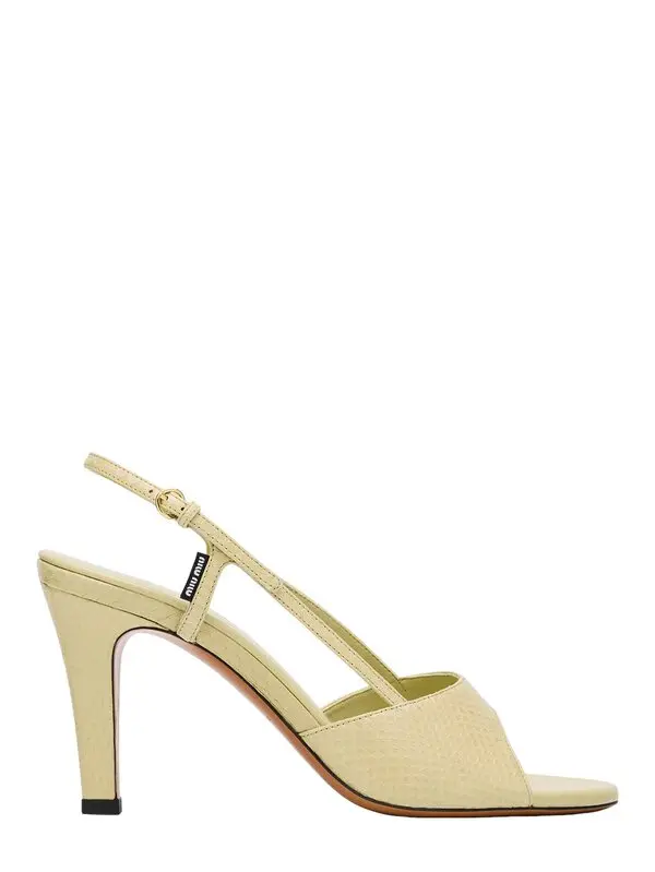 Miu Miu Ayer Snake Slingback Sandals - Pistacchio