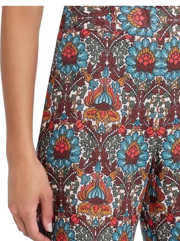 Smythe Cropped Wide Leg Pants - Burgundy Multi