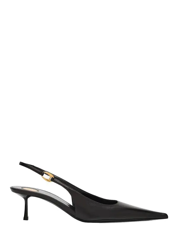 Saint Laurent Vendome Leather Slingback Pumps - Nero