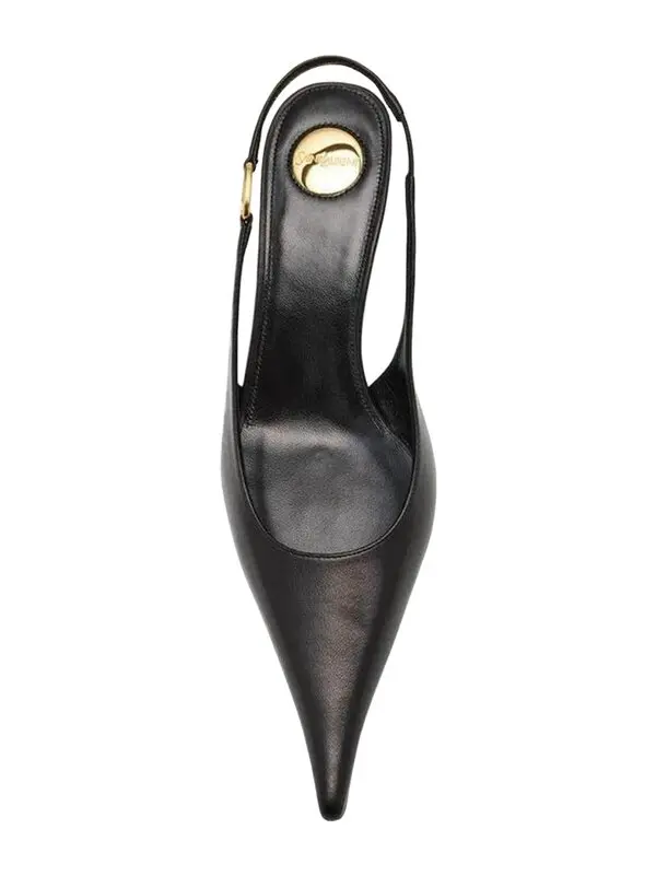 Saint Laurent Vendome Leather Slingback Pumps - Nero
