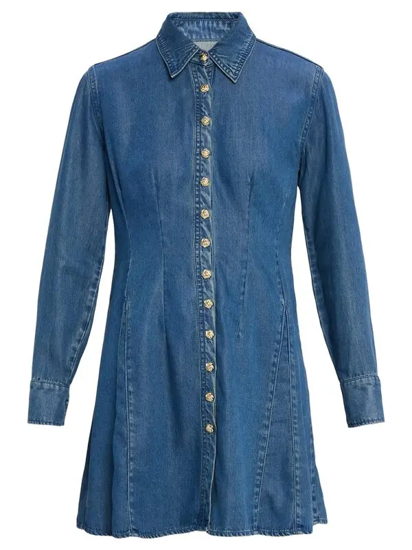 Generation Love Clemente Mini Shirtdress - Washed Med Blue