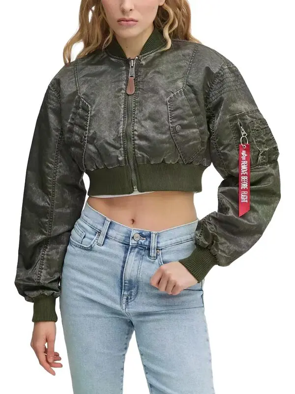 Alpha Industries Cropped Bomber Jacket - Green