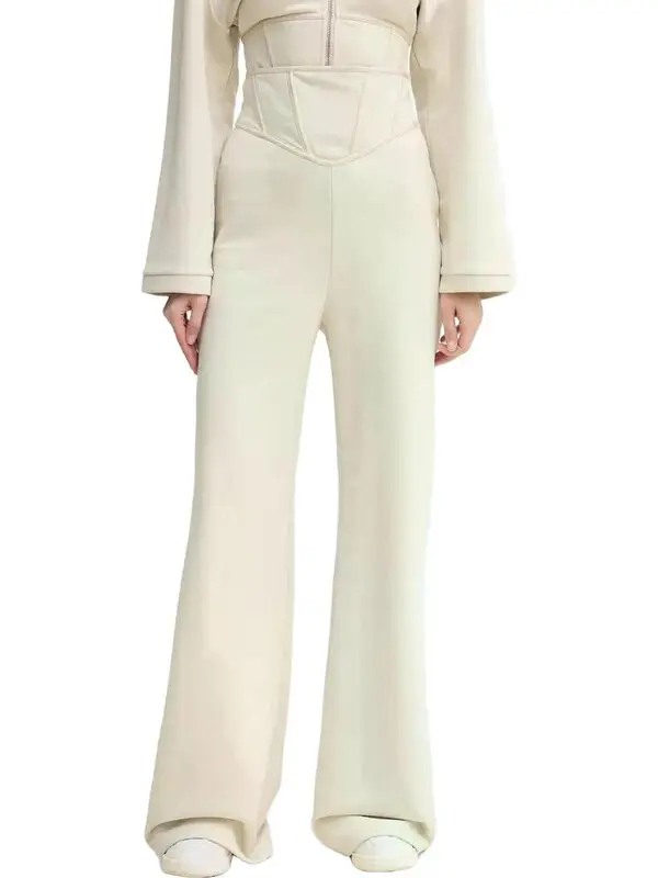 Pinko Corset Waist Wide Leg Trousers - Neutrals