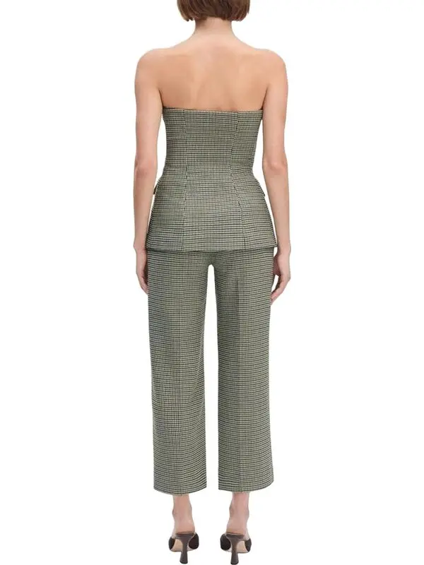FAVORITE DAUGHTER Phoebe Houndstooth Bustier - Gray