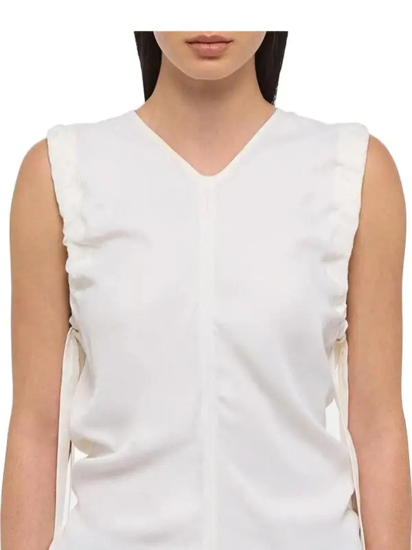 Helmut Lang Ruched Sleeveless Top - Ivory - C05