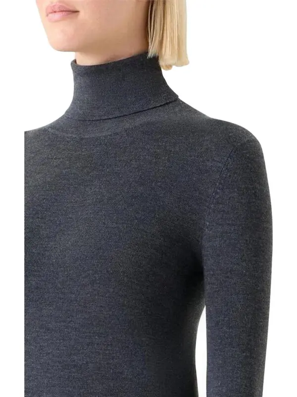 Akris Merino Wool Turtleneck Sweater - Charcoal