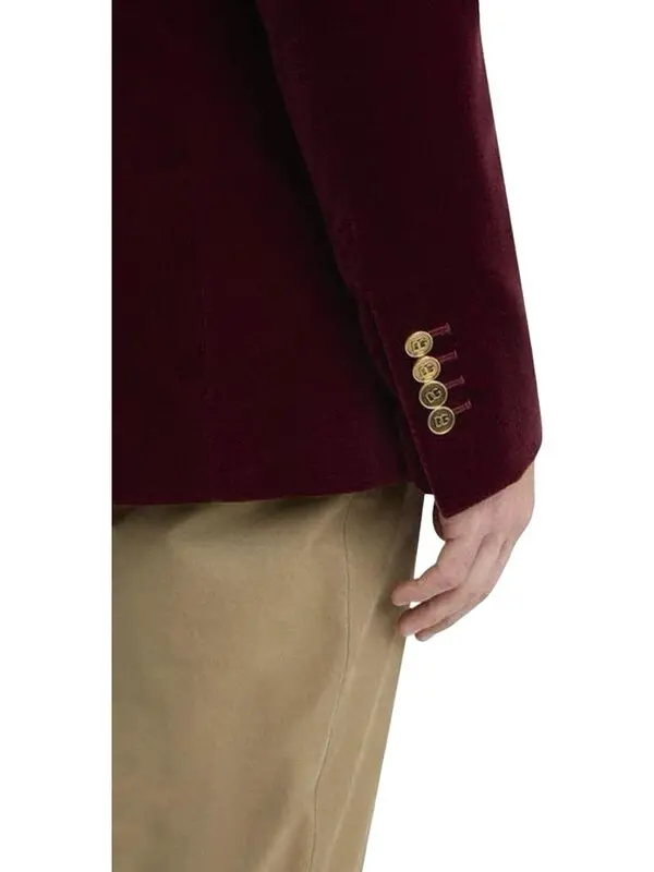 Dolce & Gabbana Apos;s Velvet Double-breasted Peak Lapel Dinner Jacket - Dark Red