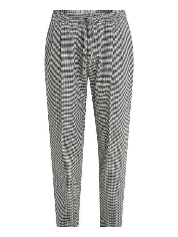 Dolce & Gabbana Micro-houndstooth Pleated Drawstring Pants - Medium