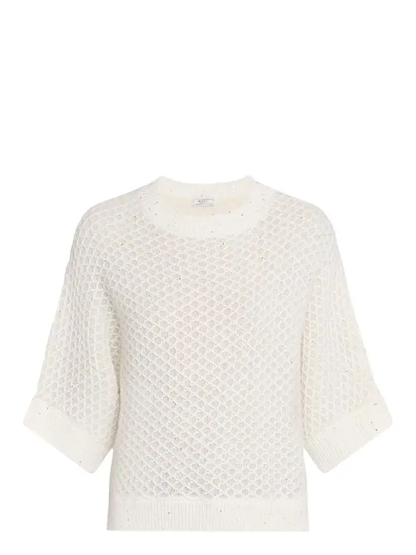 Peserico Textured Sequin-embellished Sweater - Natural White-grey