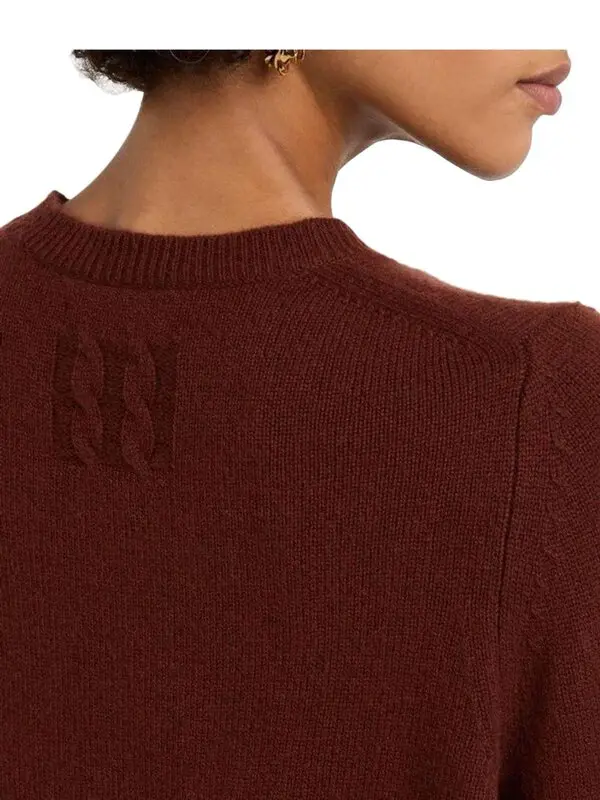 NILI LOTAN Venus Cashmere Crop Sweater - Dark Rust