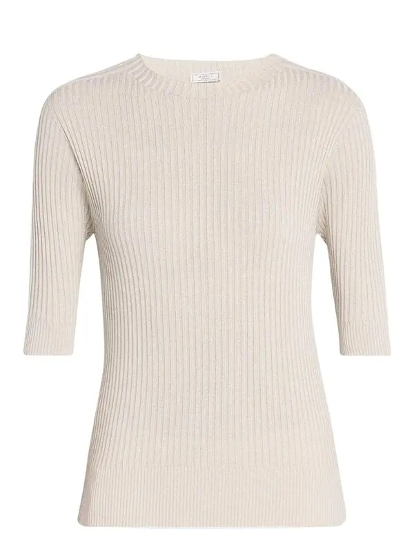 Peserico Rib Knit 3/4 Sleeve Sweater - Photographic Paper