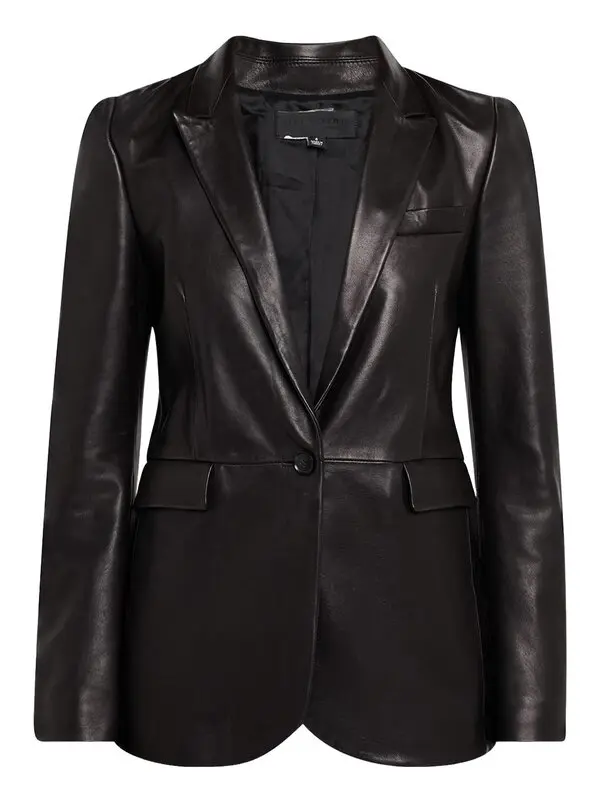 NILI LOTAN Belmonde Leather Jacket - Black
