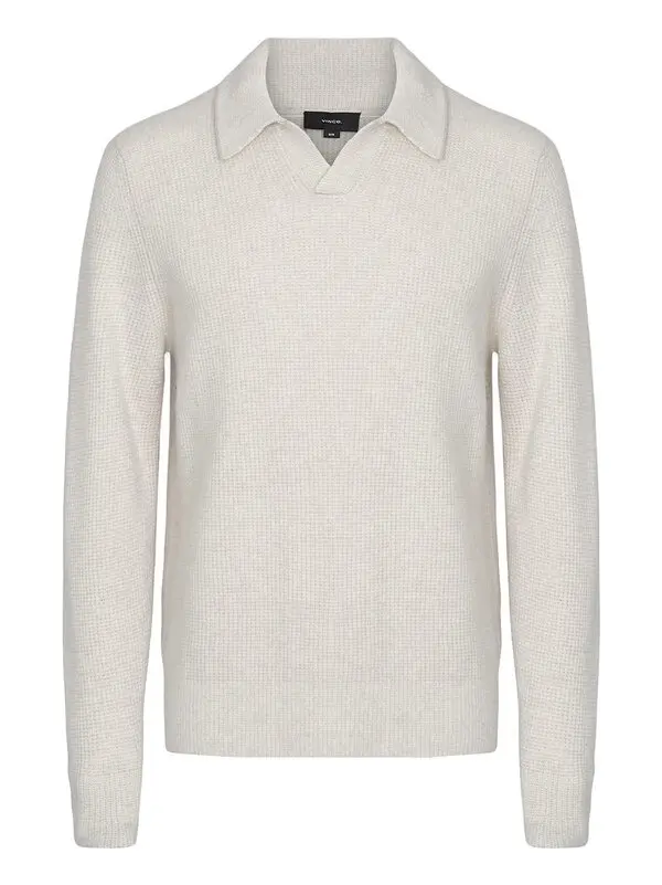 Vince Boiled Cashmere Thermal Sweater - H Runyon/bone