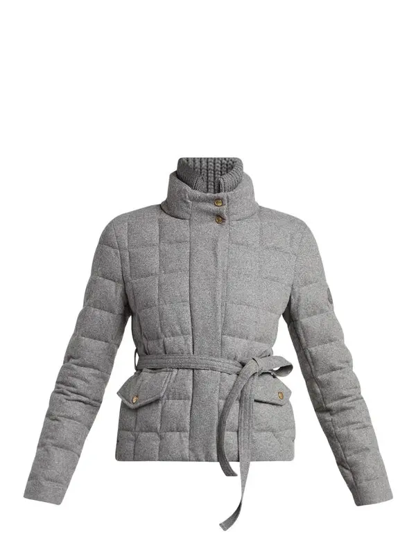 Moncler Bussettes Belted Short Down Jacket - Charcoal