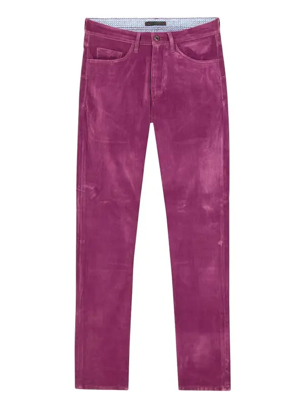 Robert Graham Celestial Velvety Slim Five-pocket Pants - Berry