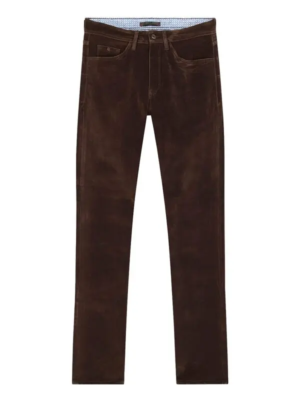 Robert Graham Celestial Velvety Slim Five-pocket Pants - Brown
