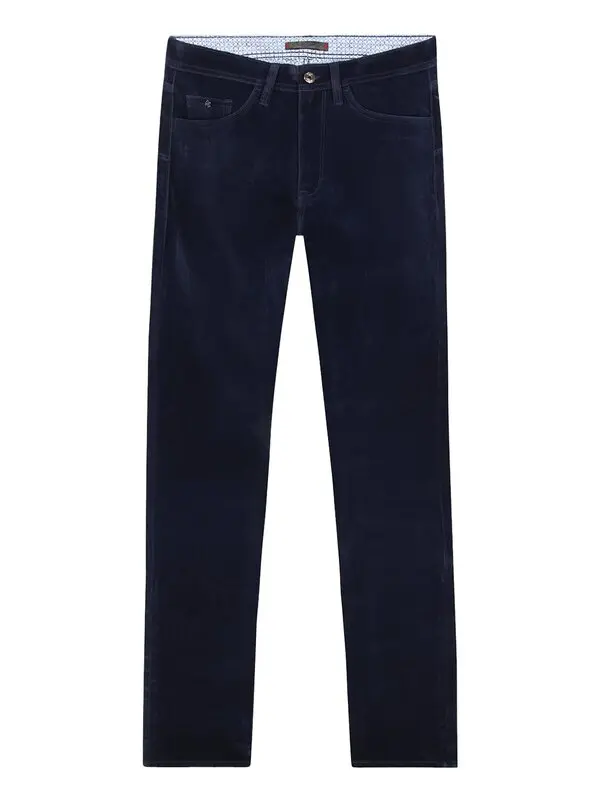 Robert Graham Celestial Velvety Slim Five-pocket Pants - Navy