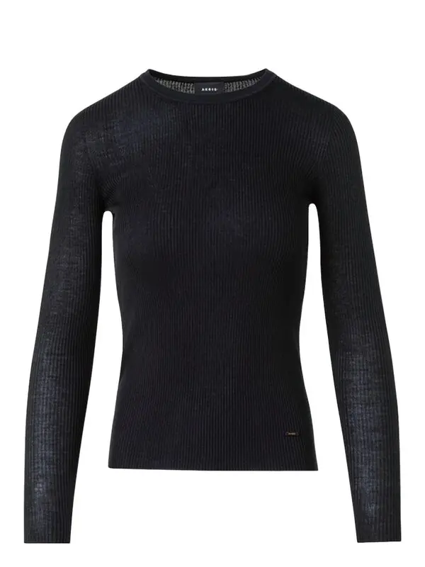 Akris Seamless Rib Knit Fitted Sweater - Black