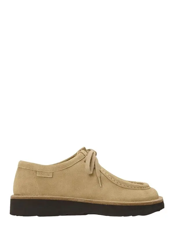 Loewe Faro Suede Lace-up Derby Shoes - Sahara