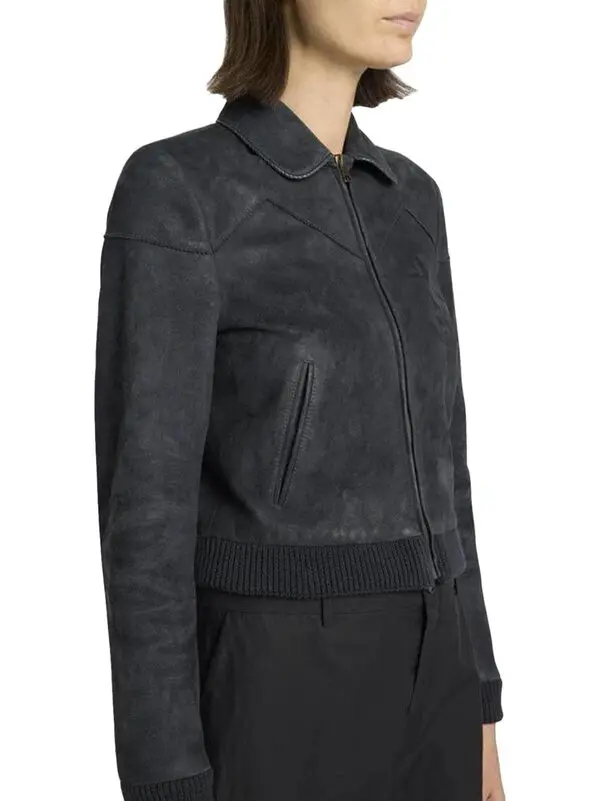 THE ROW Axelette Suede Jacket - Black