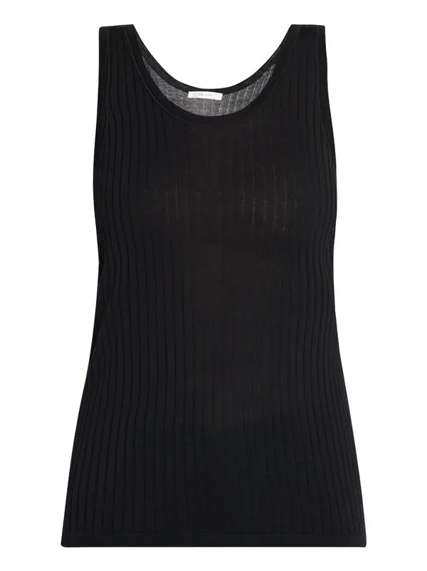 THE ROW Katara Rib Tank Top - Black