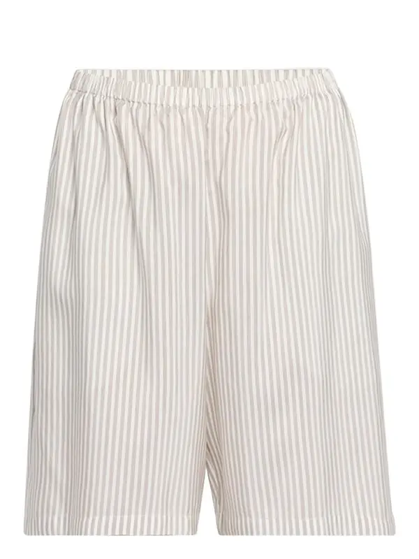 THE ROW Zinnia Striped Pajama Shorts - White Grey