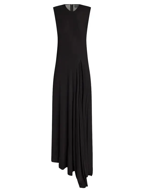Balenciaga Sleeveless Asymmetric Maxi Dress - Black