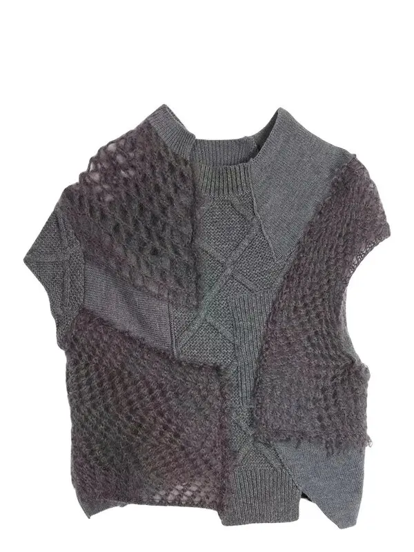 Ports 1961 Patchwork-design Sweater - Grey
