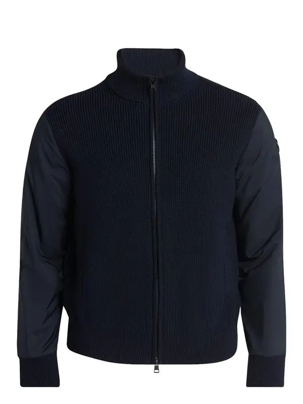 Moncler Chinon Ribbed Full-zip Jacket - Blue