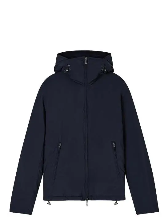 Emporio Armani Travel Essentials Water-repellent Nylon Hooded Jacket - Navy