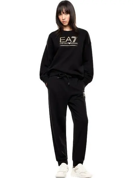 EA7 Visibility Cotton-blend Sweatshirt - Black
