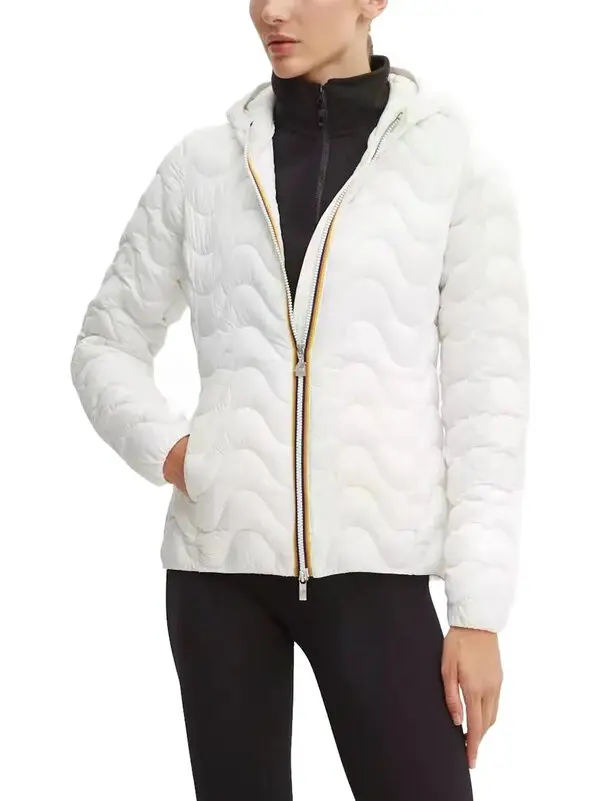 K-WAY Wave-pattern Hooded Jacket - White