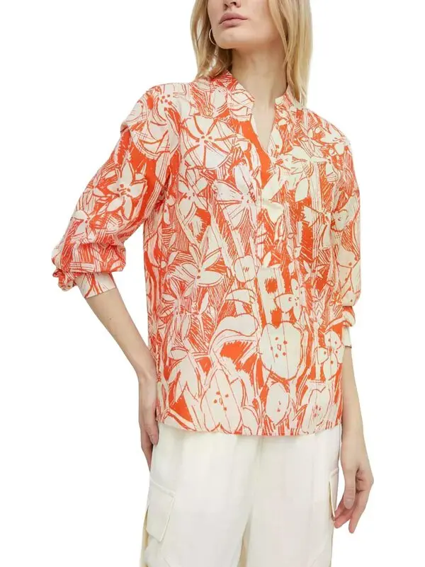 Marc O'polo Floral-print V-neck Blouse - Orange