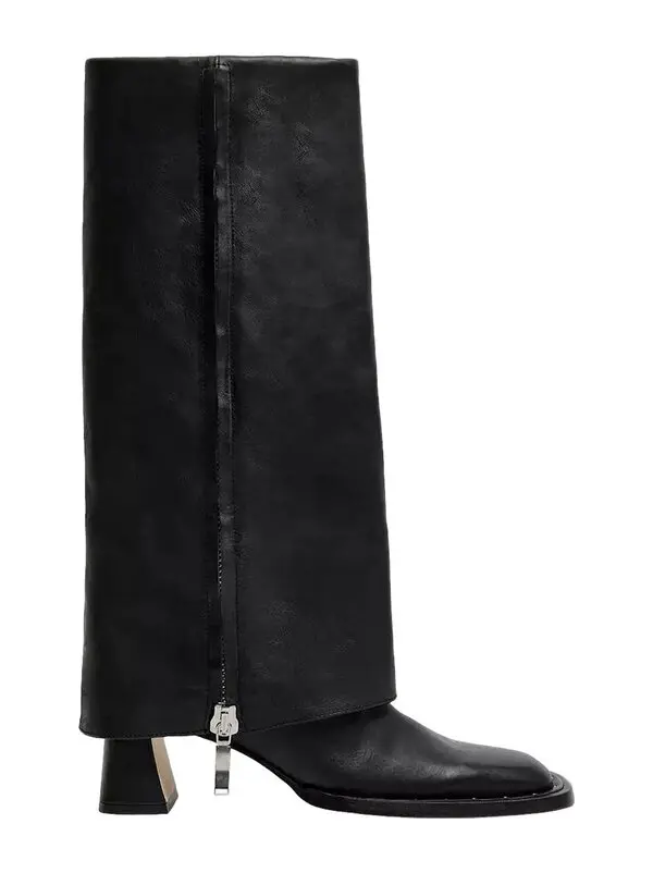 MIISTA 60mm Zip Leather Boots - Black
