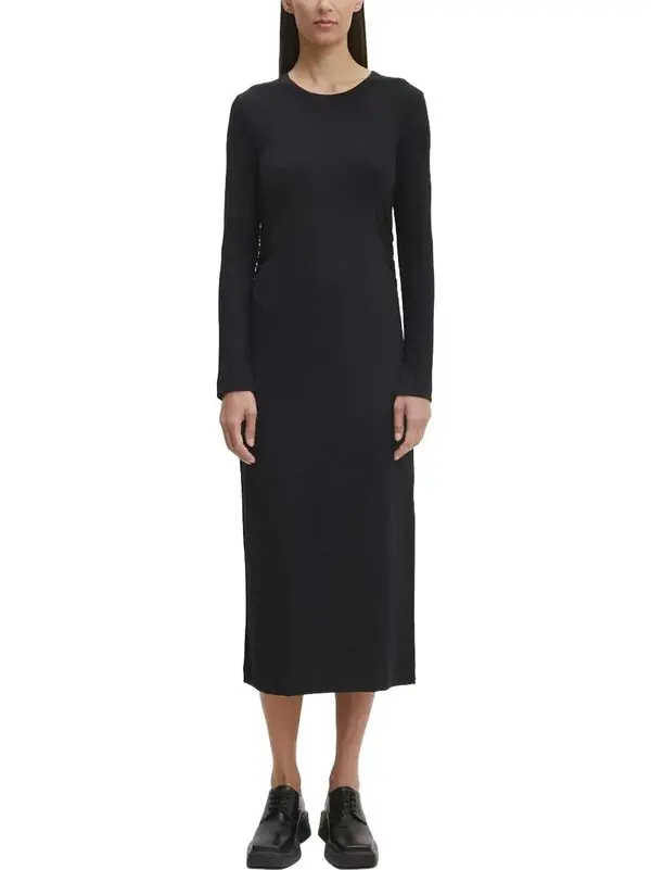 Marc O'polo Side-twist Long-sleeve Midi Dress - Black