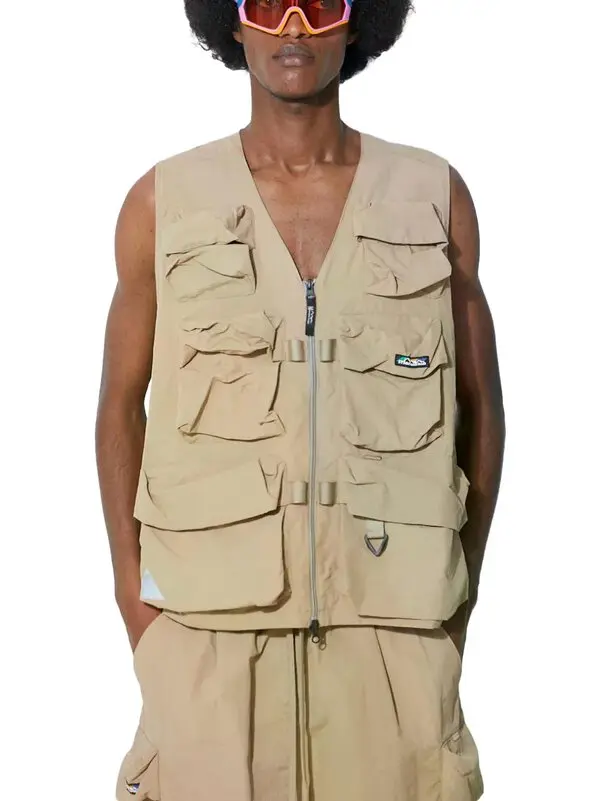 MANASTASH Multi-pocket Mesh-panel Vest - Neutrals