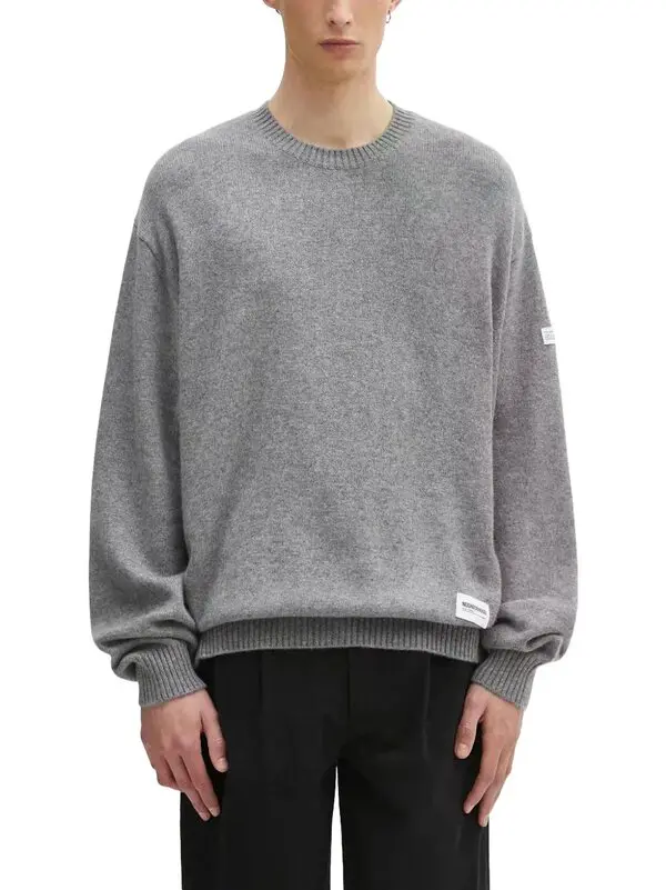NEIGHBORHOOD Logo-patch Crew-neck Sweater - Grey