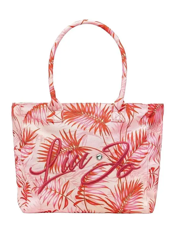 Liu Jo Leaf-print Embroidered Tote Bag - Pink